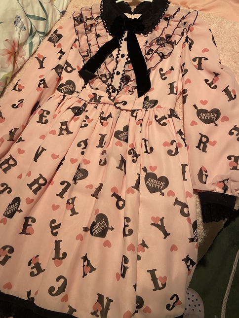 Angelic Pretty Letter Doll Pink OP - Dresses - Lace Market: Lolita ...
