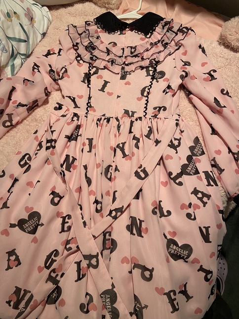 Angelic Pretty Letter Doll Pink OP - Dresses - Lace Market: Lolita ...