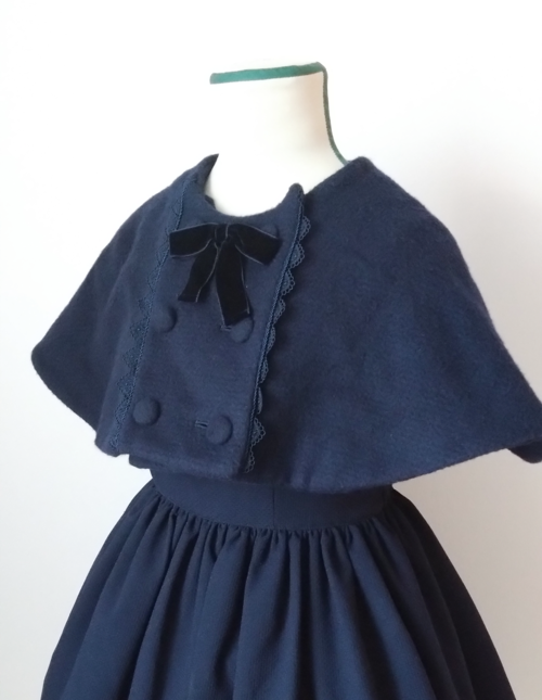 Victorian Maiden Navy capelet - Capes - Lace Market: Lolita Fashion Sales