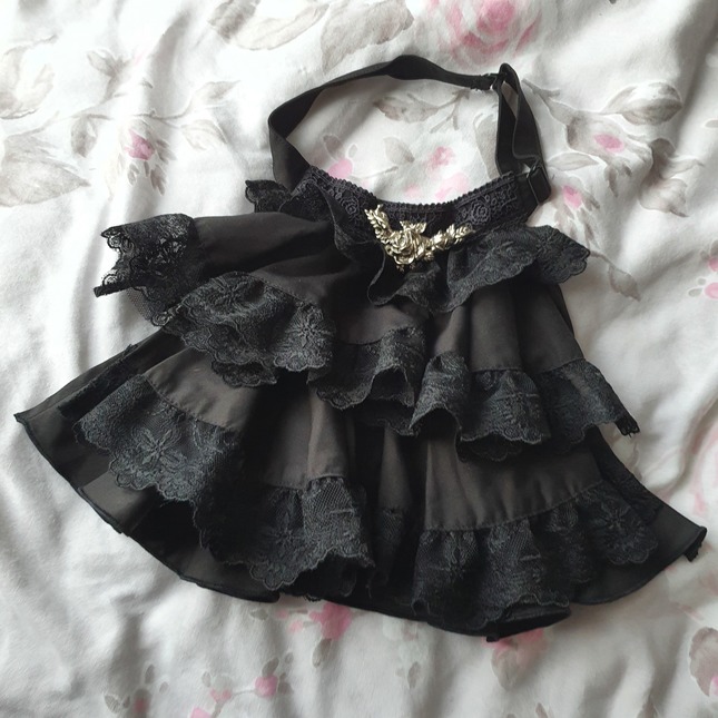 Sheglit Victorian Rose Jabot Black - Other Accessories - Lace Market ...
