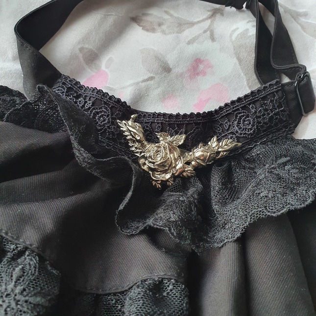 Sheglit Victorian Rose Jabot Black - Other Accessories - Lace Market ...