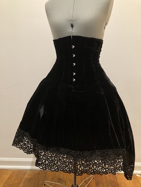Excentrique Black Velvet Basque Corset Skirt - Skirts - Lace Market ...