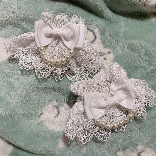 Bodyline Wristcuffs w/Pearl Chain [white] - Gloves and Wristwear - Lace ...