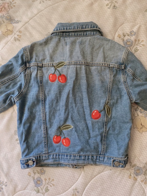 Cherry Denim Jacket Free US Ship - Outerwear - Kei Market: Buy and Sell ...