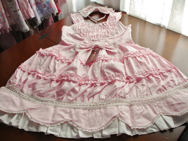 Bodyline Pink Heartful Wish JSK and Head Bow Set (L445) Size L NWT with ...