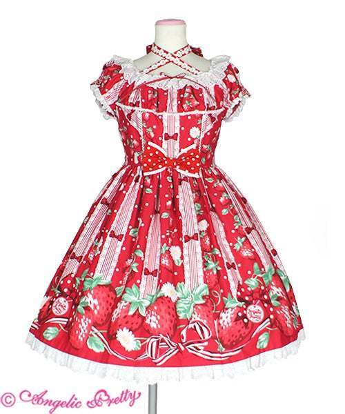 Freshly Picked Strawberries OP (Red) Angelic Pretty - One Piece - Lace ...