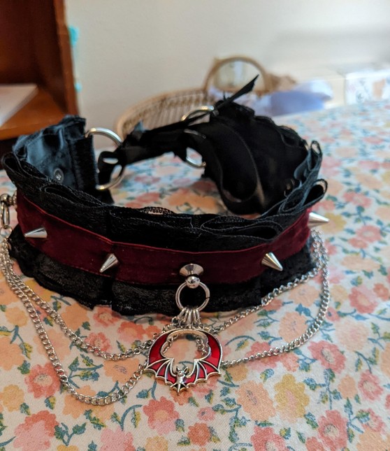 Gothic Spiked Bat Choker - Necklaces/Choker/Collar - Lace Market ...
