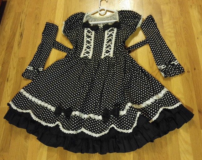 Bodyline Polka dot OP L257 in Black - Dresses - Lace Market: Lolita ...