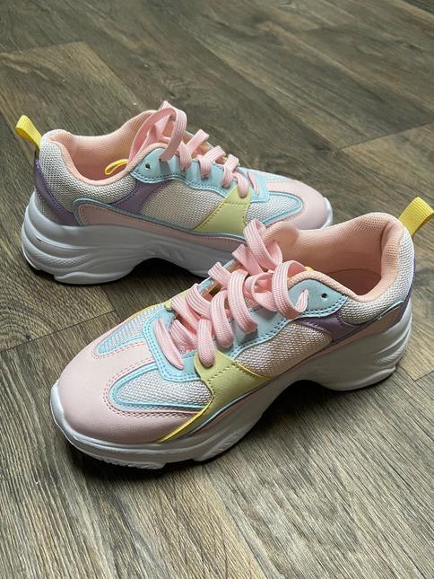 My Violet: Bayside Colorblock Sneakers in Pastel Pink - Shoes - Kei ...