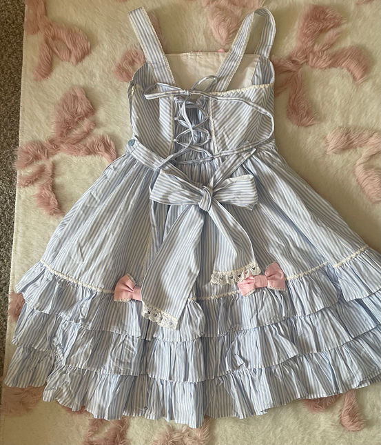 Angelic Pretty Chest Switching Striped JSK + KC Set - Dresses - Lace ...