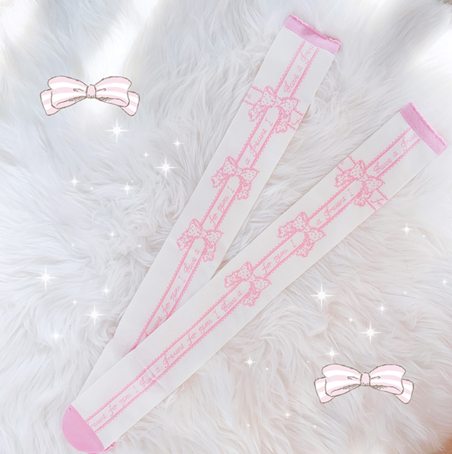 Roji Roji - Annie's Gift Cotton Socks (Pink) - Socks and Tights - Lace ...