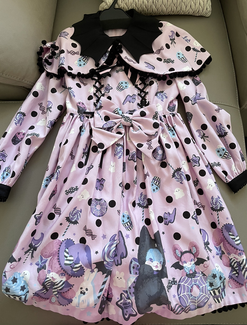 Angelic Pretty Happy Treat Party OP+Cape Set Pink - One Piece - Lace ...