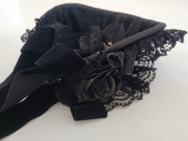 Triple Fortune Black Roses Half Bonnet *Free US Shipping* - Bonnets ...
