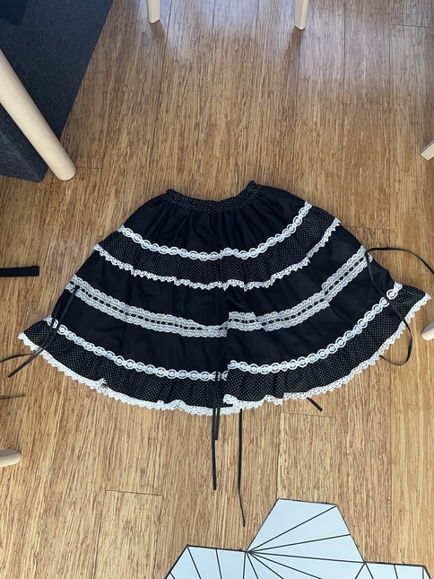 Moonrise theater oldschool fully shirred polka dot skirt *sample skirt ...