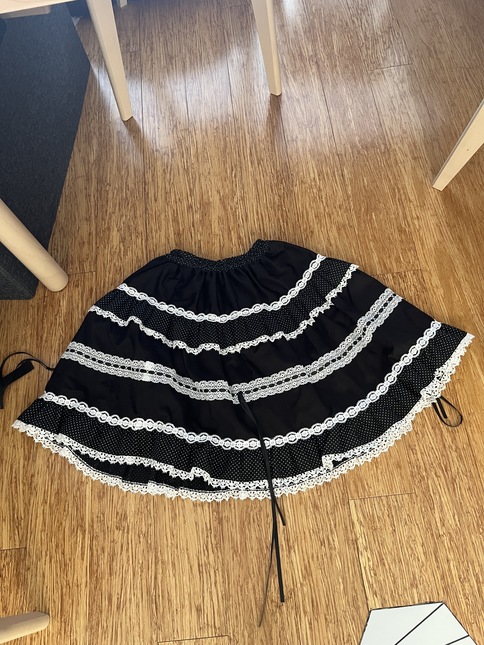 Moonrise theater oldschool fully shirred polka dot skirt *sample skirt ...