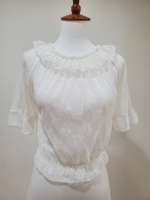 Ivory Lace Half Blouse - Blouses - Lace Market: Lolita Fashion Sales