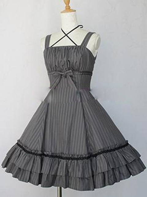 Grey Striped JSK - Design Replica - Dresses - Lace Market: Lolita ...