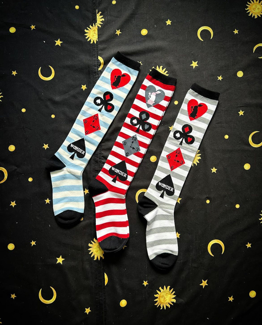 Alice in Wonderland striped knee socks (blue) - Socks and Tights - Lace ...