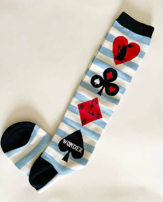 Alice in Wonderland striped knee socks (blue) - Socks and Tights - Lace ...