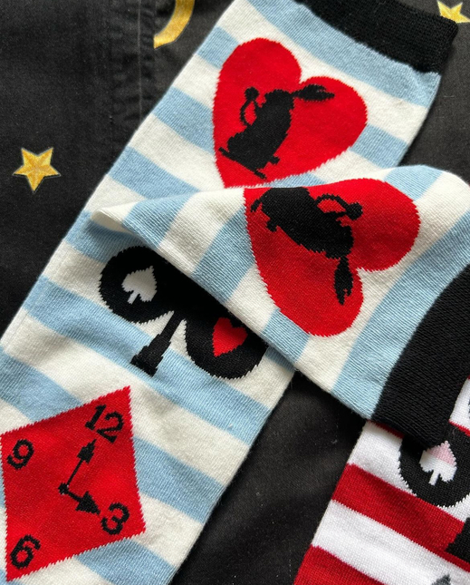 Alice in Wonderland striped knee socks (blue) - Socks and Tights - Lace ...