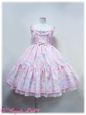 Angelic Pretty Fancy Paper Dolls tiered JSK in pink - Dresses - Lace ...