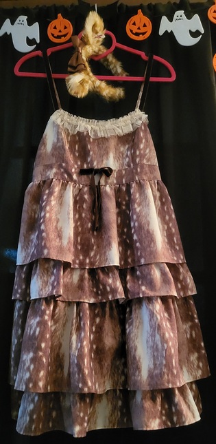 Emily Temple Cute Fawn Print JSK and Headdress in Brown (Comes with ...
