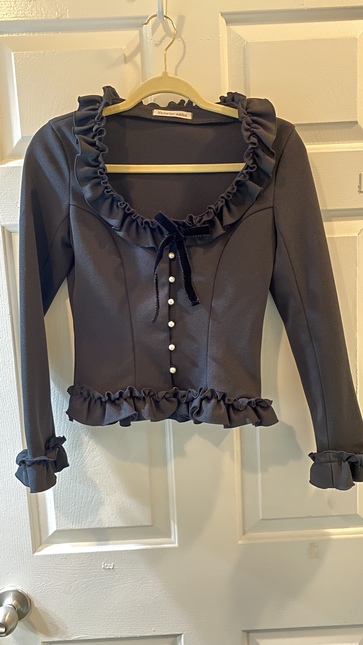 Victorian Maiden cardigan in black - Tops - Lace Market: Lolita Fashion ...