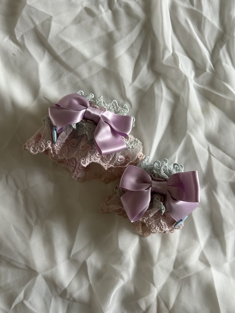 Angelic Pretty Heart Charm Wrist Cuffs - Gloves and Wristwear - Lace ...