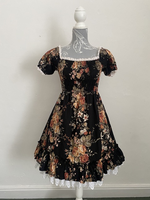 Floral shirred OP and bonnet handmade old school - One Piece - Lace ...