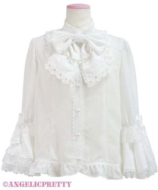 Angelic Pretty Shiny Princess Blouse Princess Sleeves White - Blouses ...