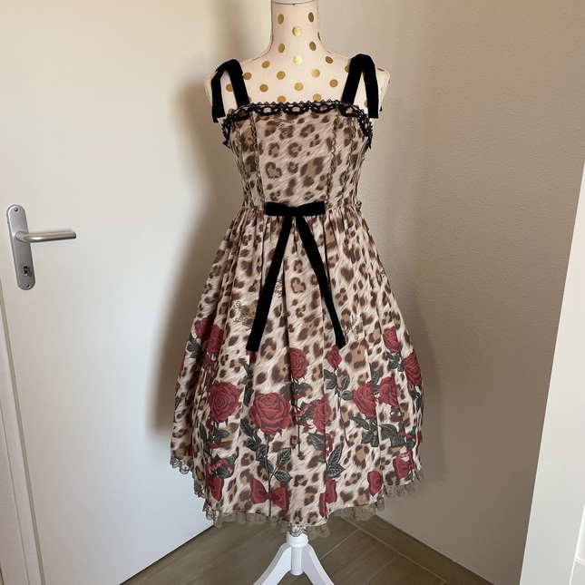 New without tag Angelic Pretty Rebecca Leopard JSK - Dresses - Lace ...