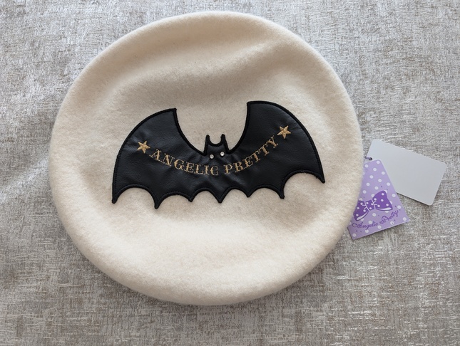 NWT Angelic Pretty bat beret - ivory - Hats - Lace Market: Lolita ...