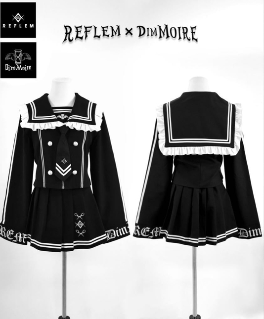 Reflem x Dimmoire logo embroidered sailor setup - Skirts - Kei Market ...