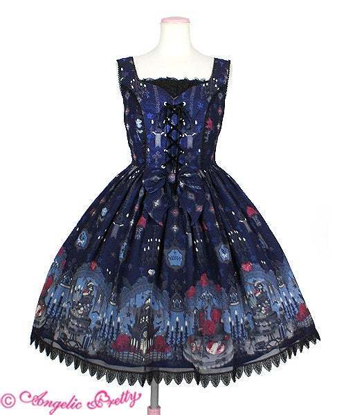 Angelic Pretty Ghost Night Bride JSK + HB Navy - Dresses - Lace Market ...