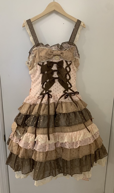 BTSSB Dot Millefeuille JSK in Brown x Pink - Jumperskirt - Lace Market ...