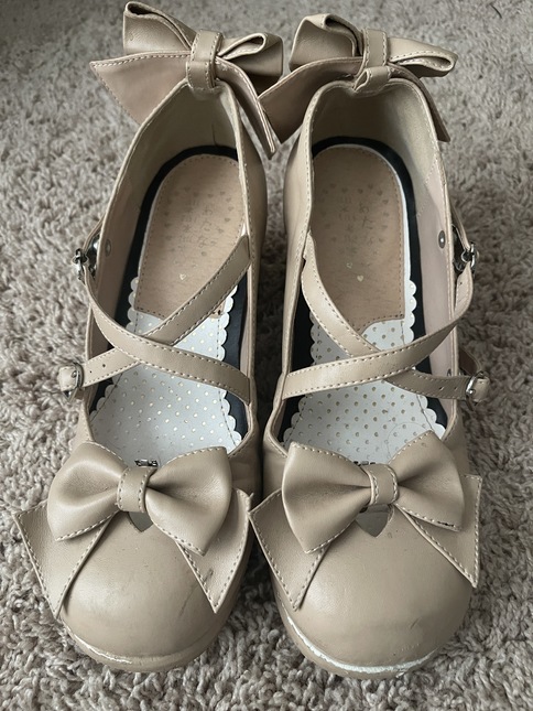 Antaina beige/light brown tea party heels shoes - Shoes - Lace Market ...