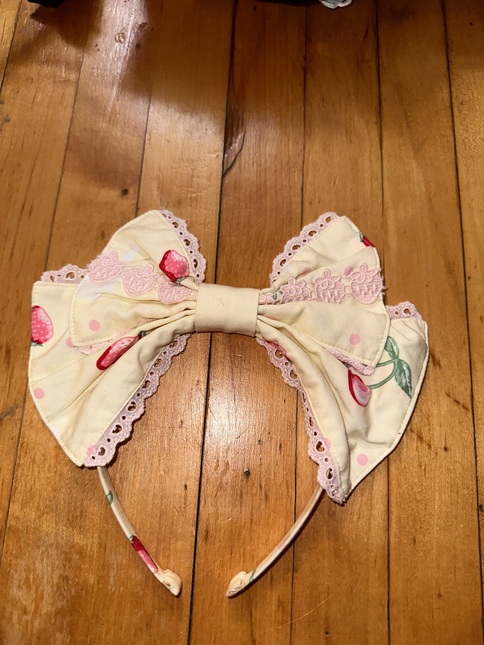 Cherry berry bunny head bow - Headbands and Bows - Lace Market: Lolita ...