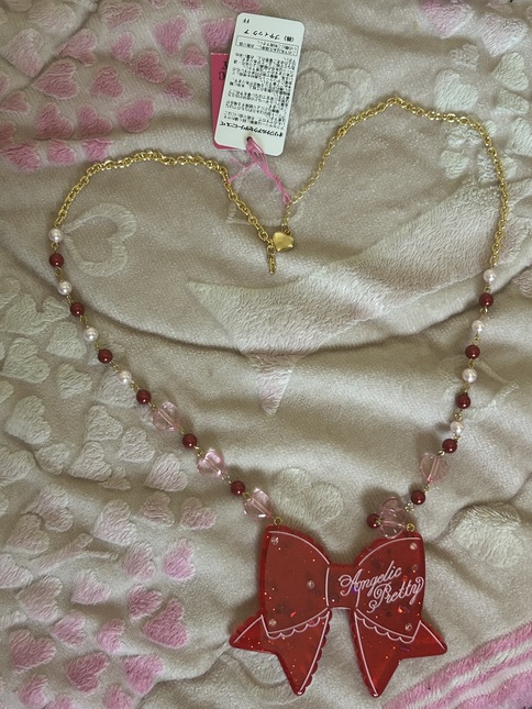 Angelic Pretty Red Glitter Ribbon Necklace - Necklaces/Choker/Collar ...