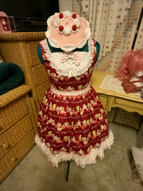 Bodyline Maroon Sweet Tea Party JSK 2L - Dresses - Lace Market: Lolita ...