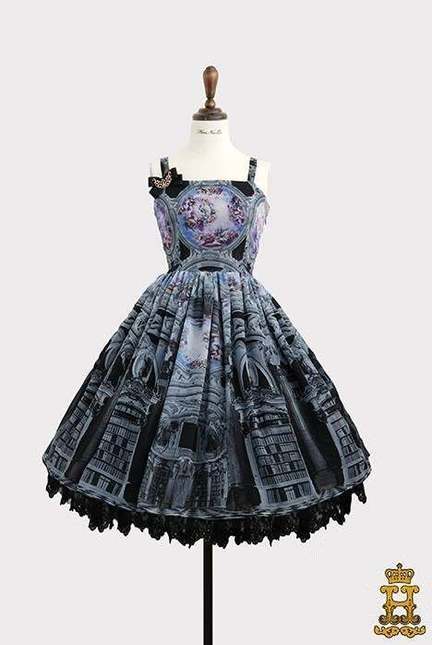 Haenuli Librarian Lady Special Jacquard Set JSK in Black - Jumperskirt ...