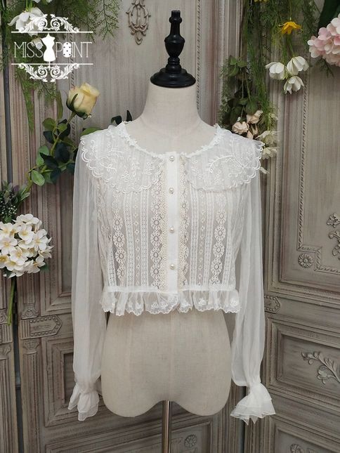 [NWOT] Miss Point Rosa Long Sleeve Bolero/Blouse [White] - Blouses ...
