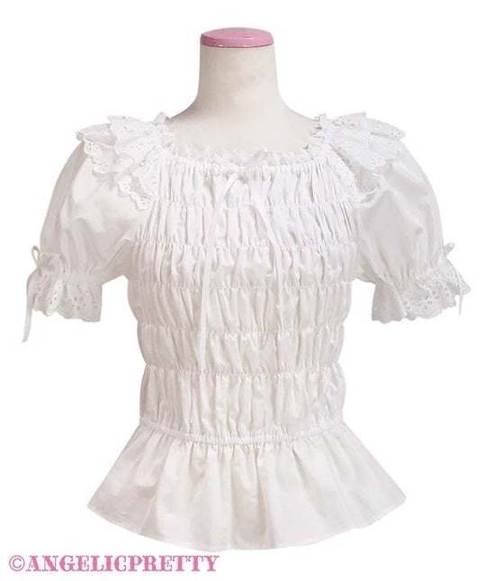 Angelic Pretty Shirred Off-Shoulder Blouse (2024 2nd release) - Tops ...