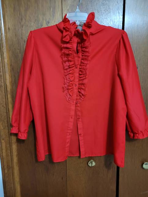 Vintage Red Ruffle Blouse - Blouses - Lace Market: Lolita Fashion Sales