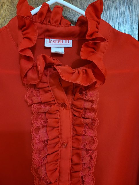Vintage Red Ruffle Blouse - Blouses - Lace Market: Lolita Fashion Sales