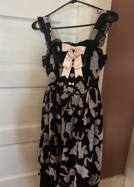 Angelic Pretty Moco Moco Bunny JSK Black - Jumperskirt - Lace Market: Lolita Fashion Sales