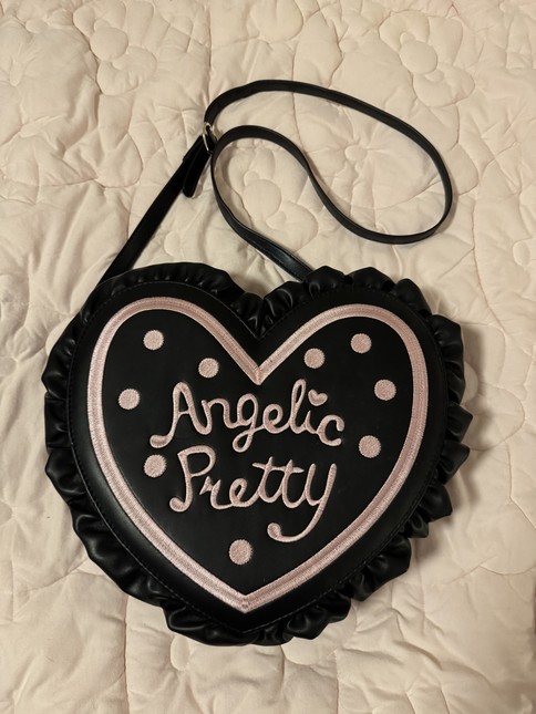 Angelic Pretty Dot Logo Heart Shoulder Bag - Bags and Purses - Lace ...