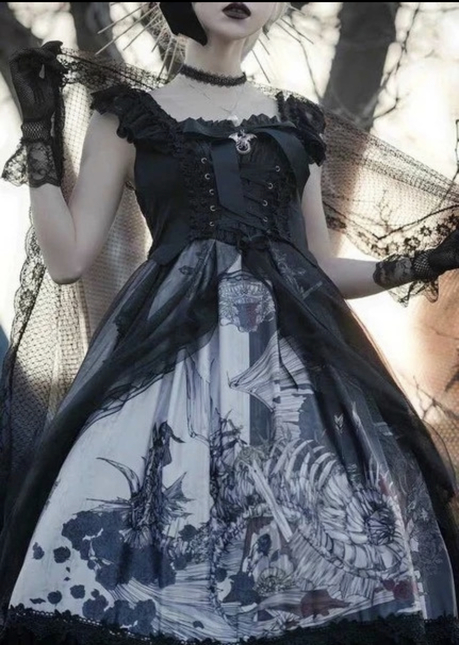 (Relist) Blueberry Mocha ‘sweet death’ dragon gothic jsk - Jumperskirt ...