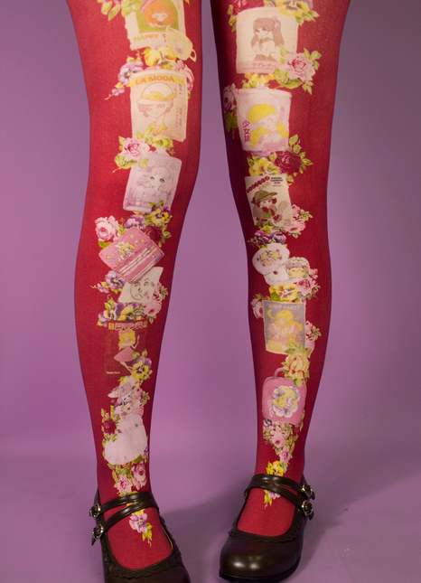 Violet Fane Otome Nostalgia Tights in Red - Brand New, Unopened - Socks and Tights - Lace Market ...