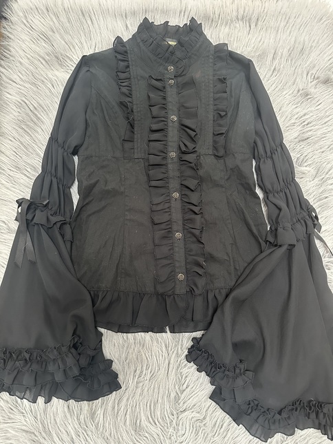 Atelier Pierrot Standing Collar Princess Sleeve Blouse - Blouses - Lace ...