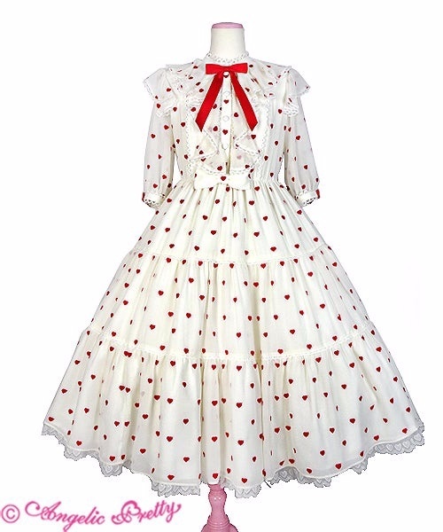Angelic Pretty Petit Heart OP in Red / Ivory - FREE US SHIP - Dresses ...